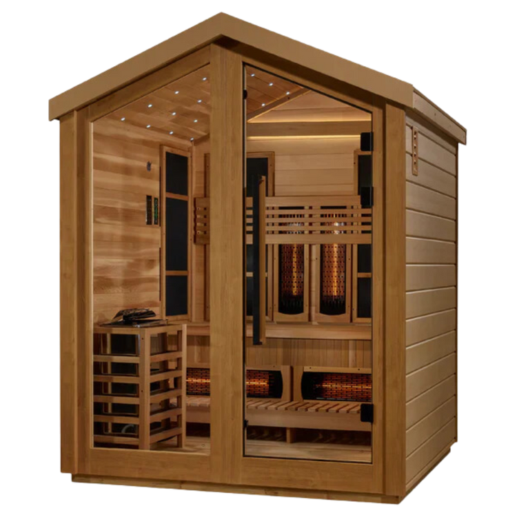 Outdoor Hybrid Saunas – Traditional + Infrared Combo